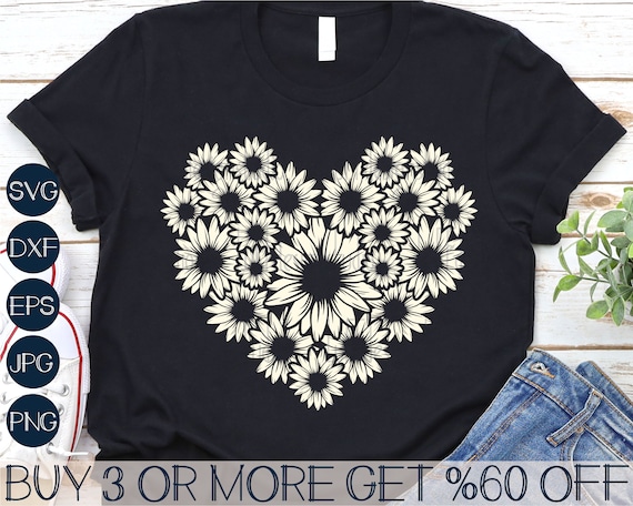 Daisy SVG Sunflower SVG Heart SVG Valentines Svg Daisy | Etsy