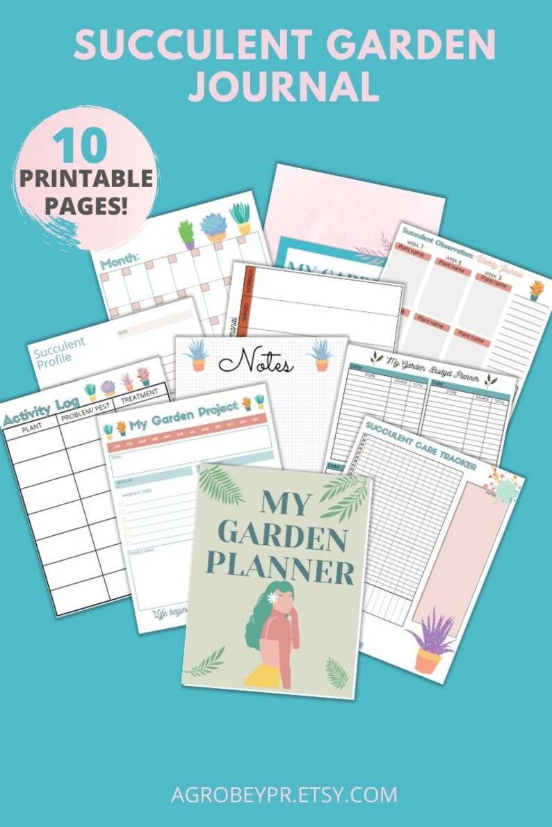 Succulent Garden Planner and Journal/ Printable Plant Journal | Etsy
