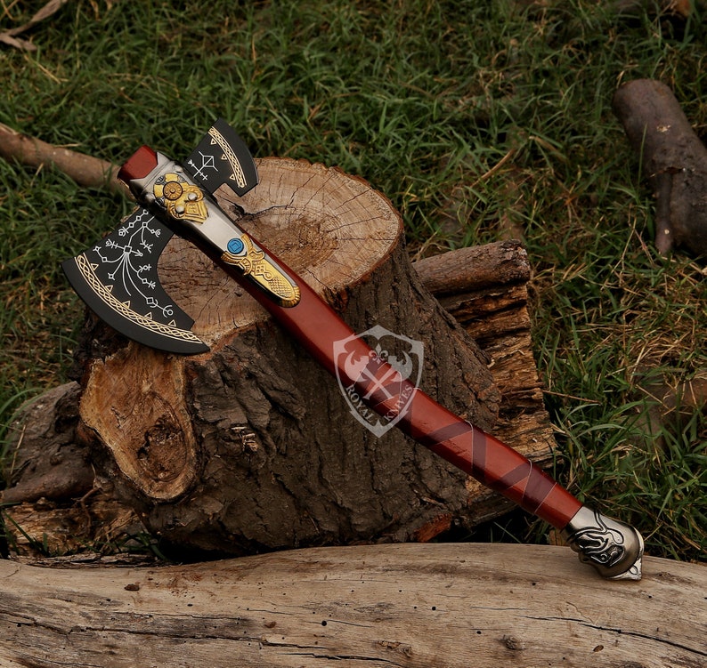 VIKING Medieval Axe Replica Prop God of War Kratos Leviathan Axe Metal ...