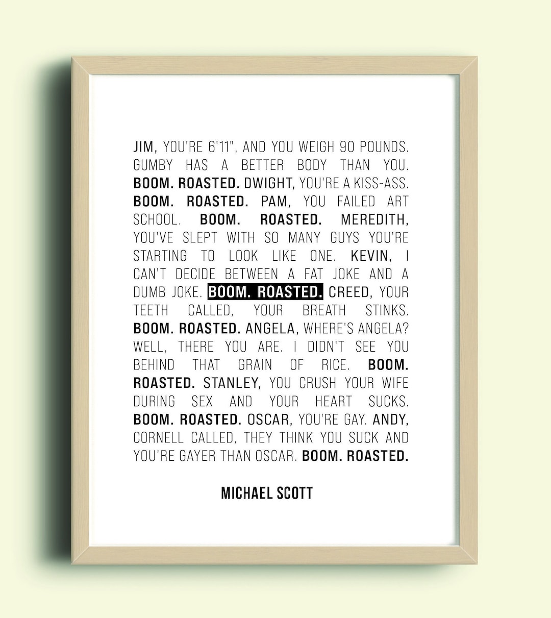 The Office Michael Scott TV Show Boom Roasted Printable Office Room ...