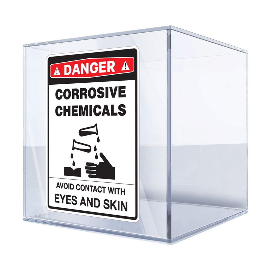 Decal Sticker Danger Corrosive Chemicals Avoid Contact With Eyes and ...