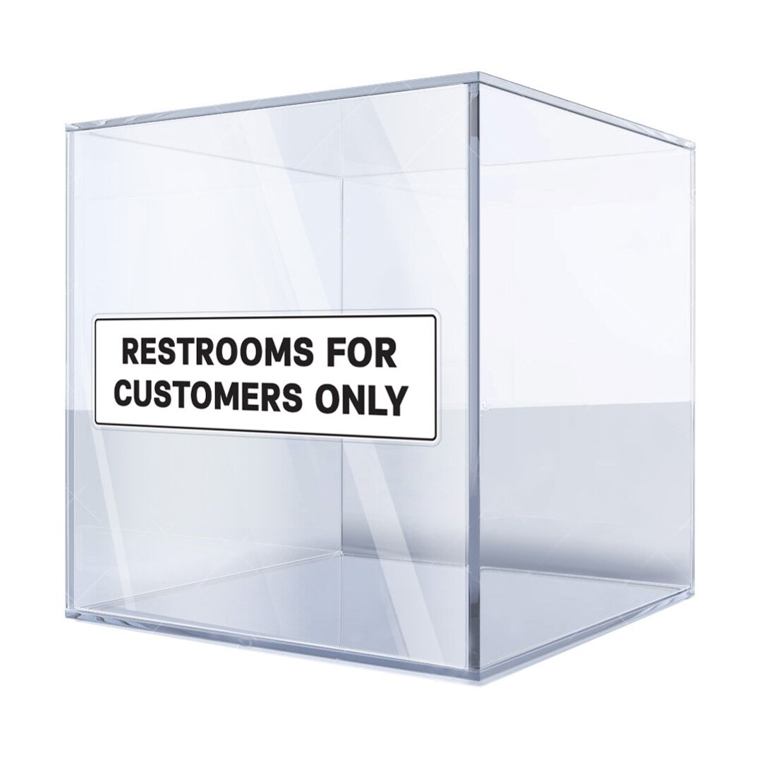 Restrooms for Customers Only Sign WC – Business Vinyl Decal for ...