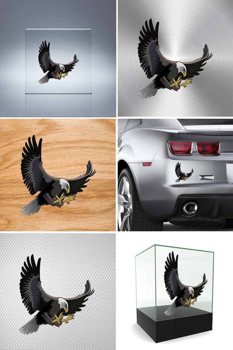 Soaring Bald Eagle Vinyl Sticker – Majestic Eagle Decal for Cars, Bikes ...
