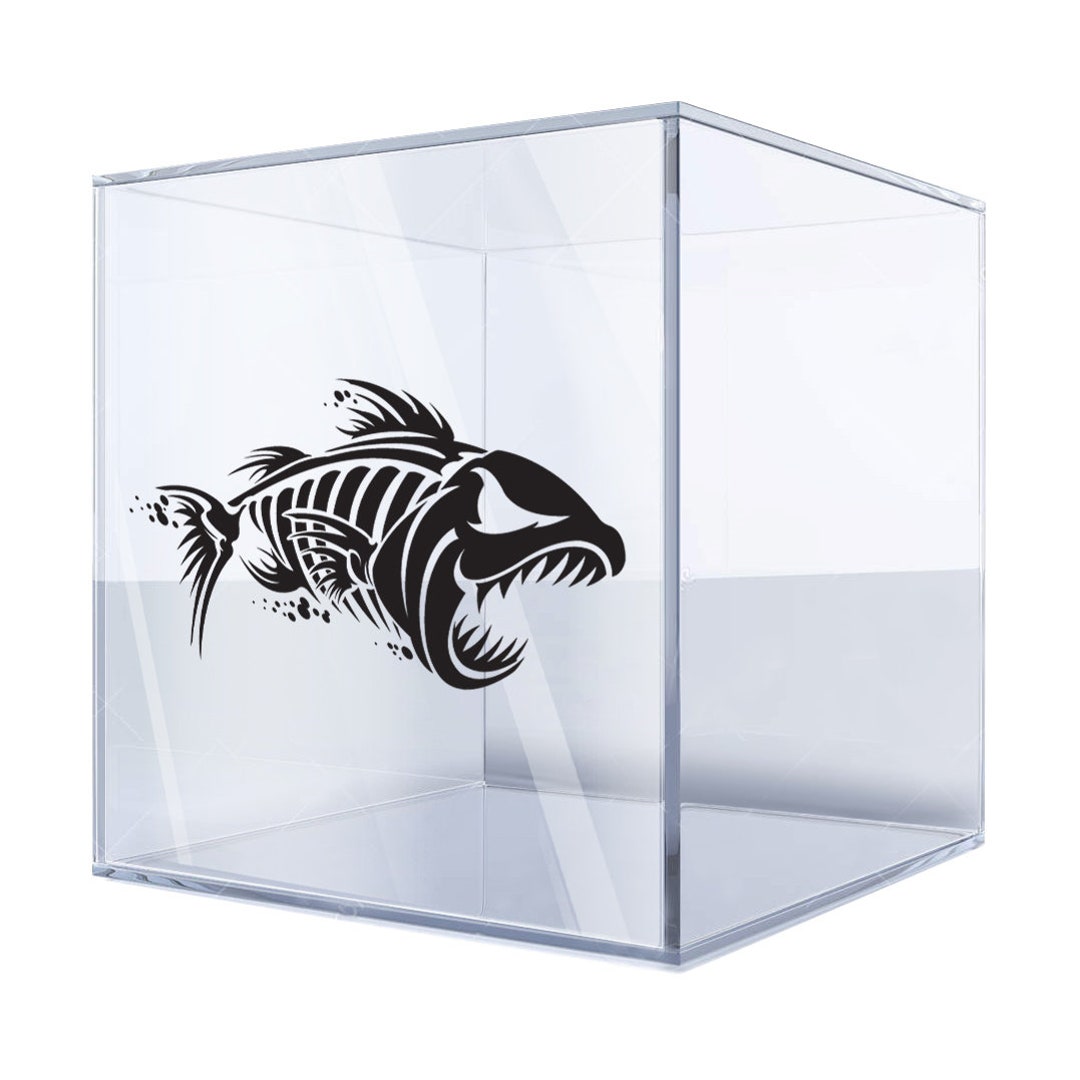 Aggressive Skeleton Fish Sticker – Bold Vinyl Decal for Cars, Boats ...