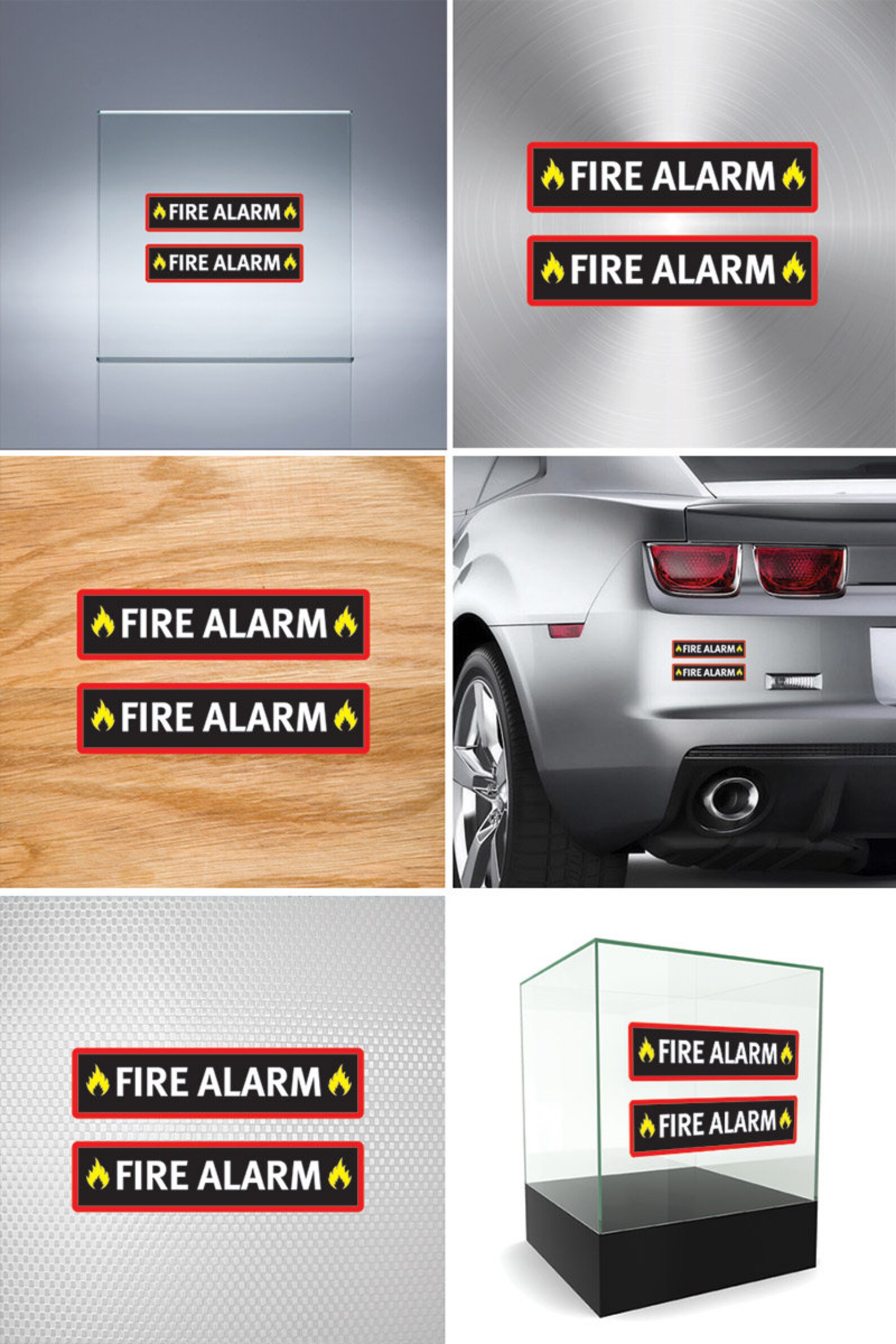 Fire Alarm Safety Sticker Set – Bold Red Black Fire Alarm Decals for ...
