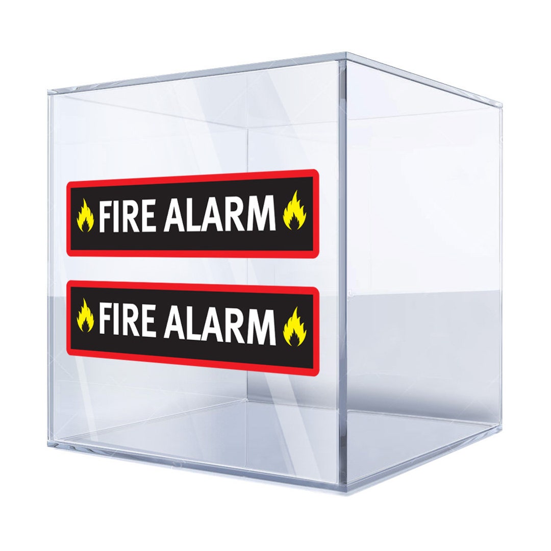 Fire Alarm Safety Sticker Set – Bold Red Black Fire Alarm Decals for ...