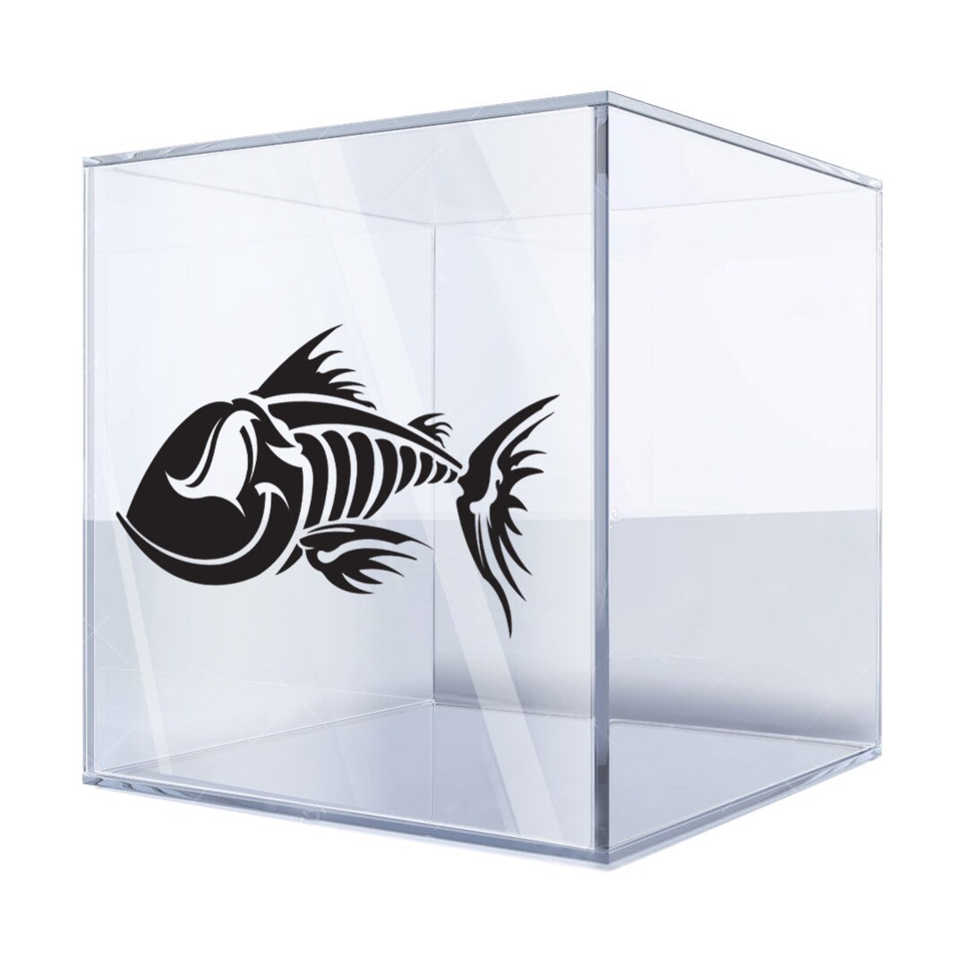 Tribal Fish Skeleton Fishbone Vinyl Decal – Bold Black Fishing Sticker ...
