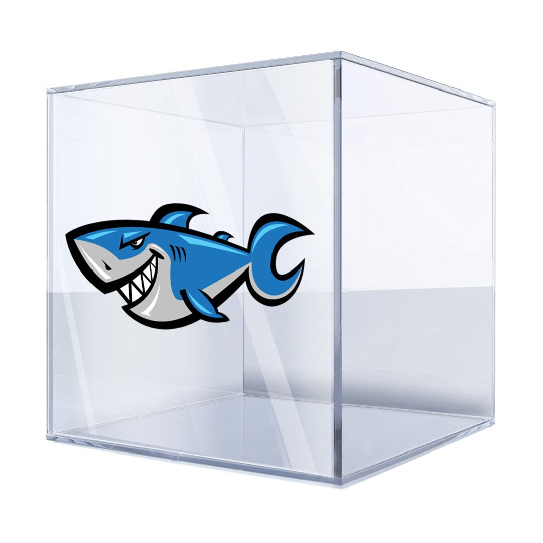 Smiling Shark Cartoon Sticker – Fun and Playful Shark Decal for Cars ...
