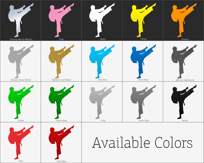 Karate Kick Silhouette Sticker – Bold Martial Arts Decal for Cars ...