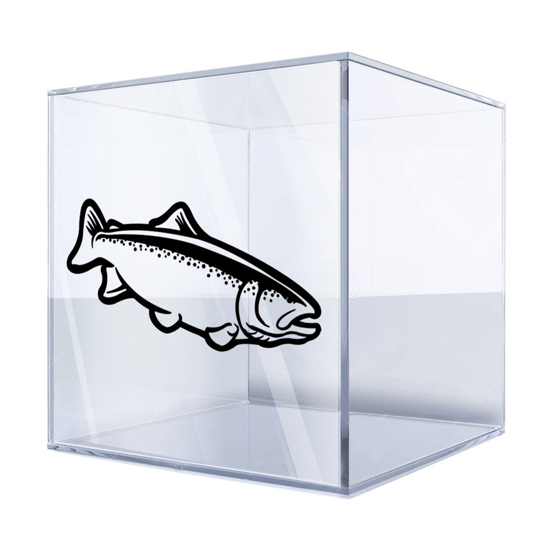 Fish Outline Sticker – Durable Vinyl Trout Decal for Cars, Boats, and ...