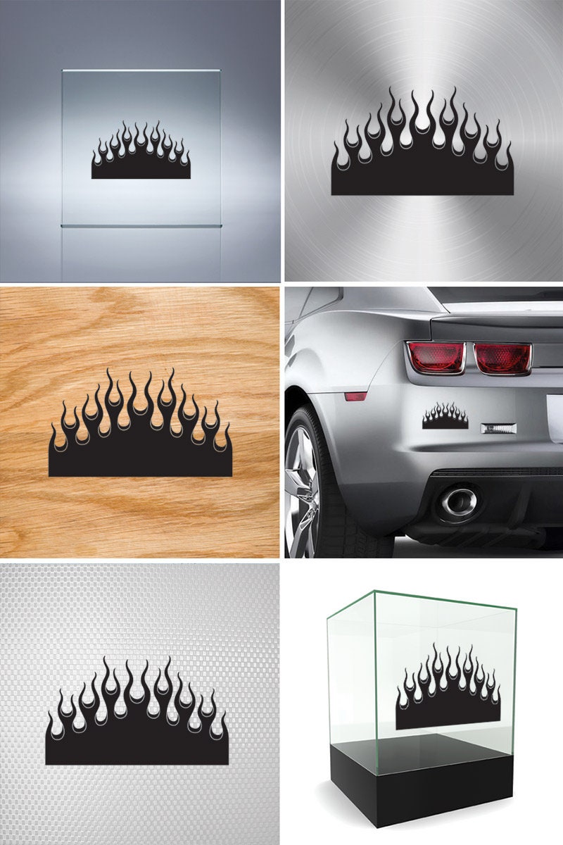 Black Flame Decal Sticker – Sleek Flame Design for Cars, Motorcycles ...
