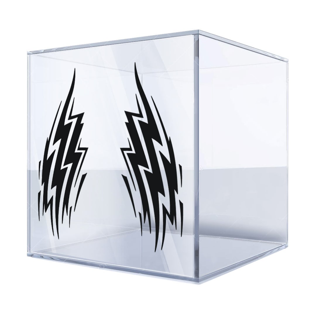 Bold Lightning Bolt Decal – Black Vinyl Thunderbolt Tribal Racing ...