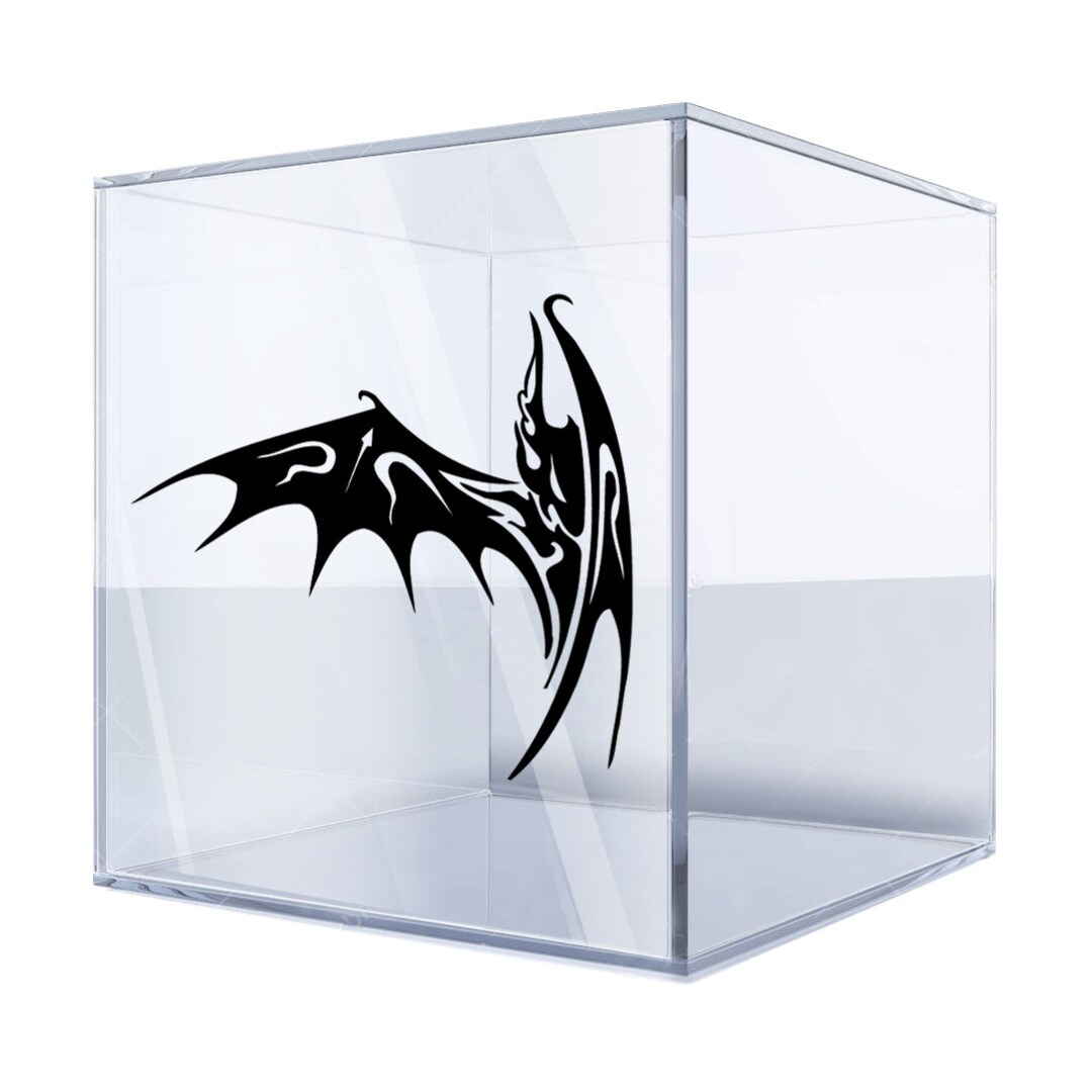 Tribal Dragon Wing Bat Decal – Bold Black Vinyl Sticker for Fantasy ...