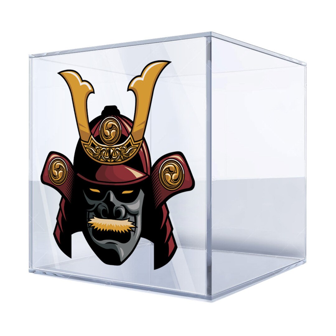 Samurai Mask Sticker – Bold Warrior Helmet Vinyl Decal, Durable ...