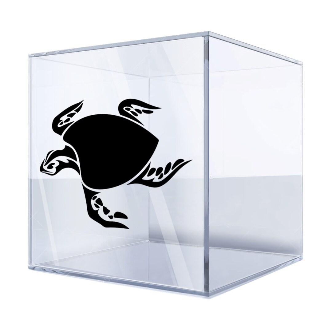Tribal Sea Turtle Silhouette Sticker – Black Vinyl Turtle Decal for ...