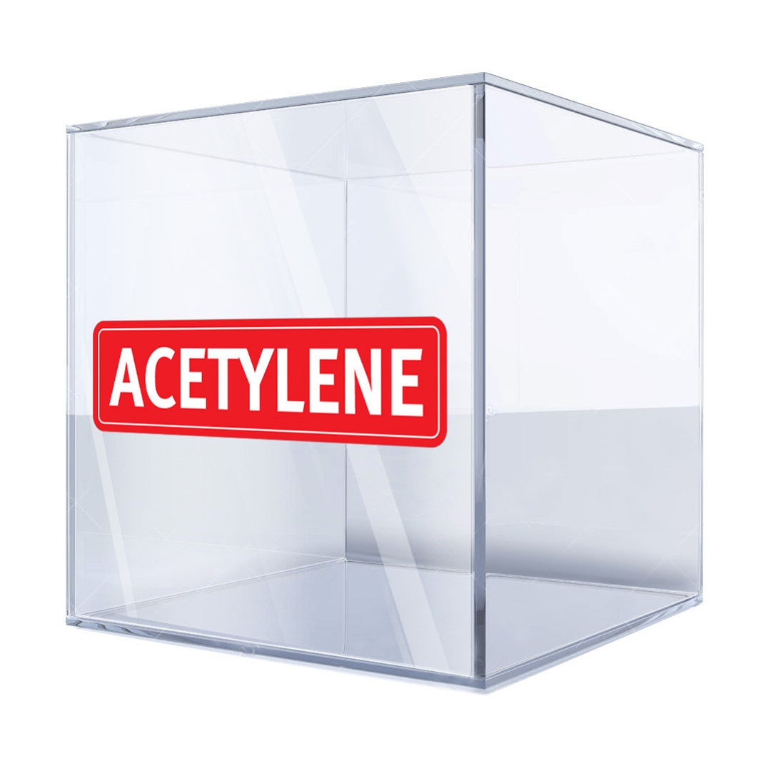 Acetylene Safety Label - High-visibility Red Gas Identifier Sticker ...