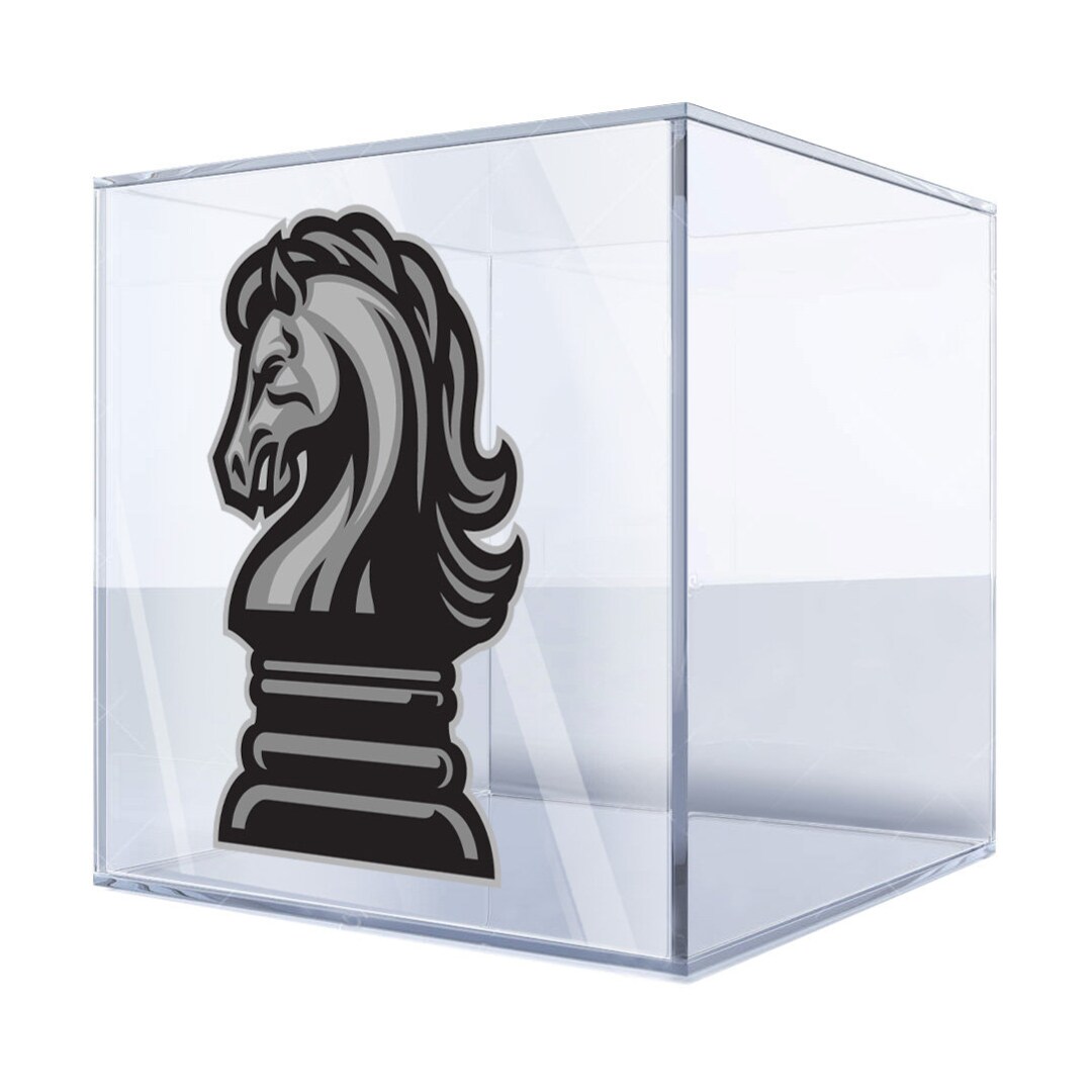 Chess Knight Silhouette Sticker – Black and Gray Vinyl Decal for ...
