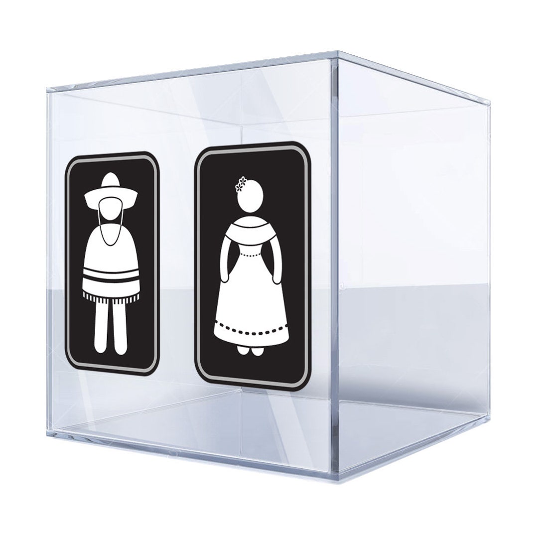 Traditional Mexican Restroom Sign Stickers Mexico WC – Male and Female ...