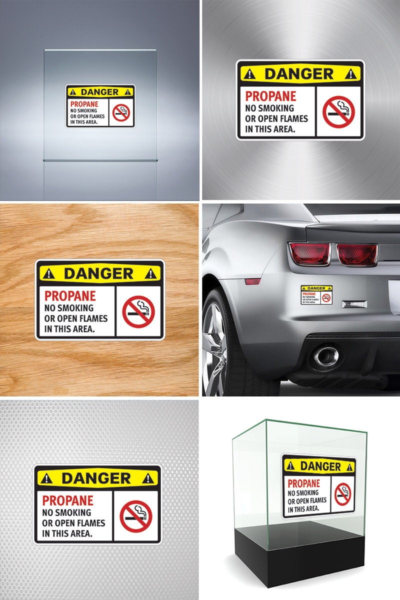 Decal Sticker Danger Propane No Smoking or Open Flames in This Area ...