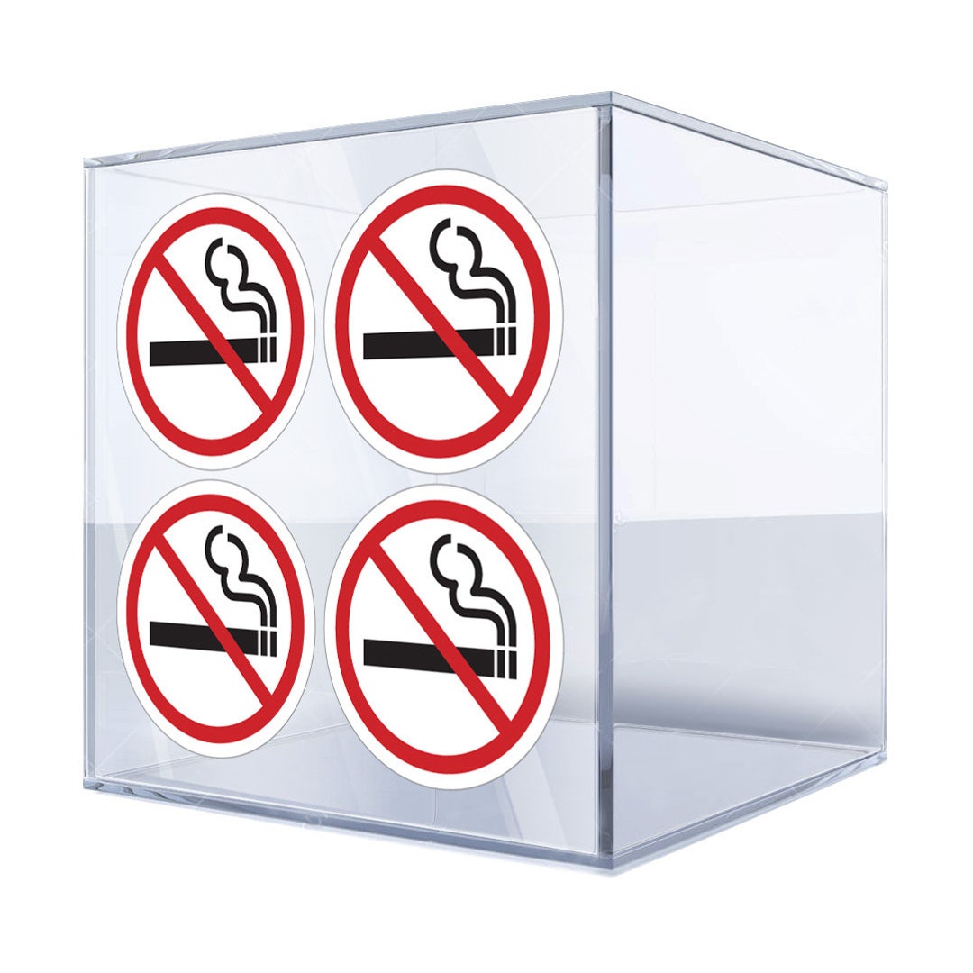 Decal Sticker Set of 4 No Smoking Signs Safety Quality Signage Clear ...