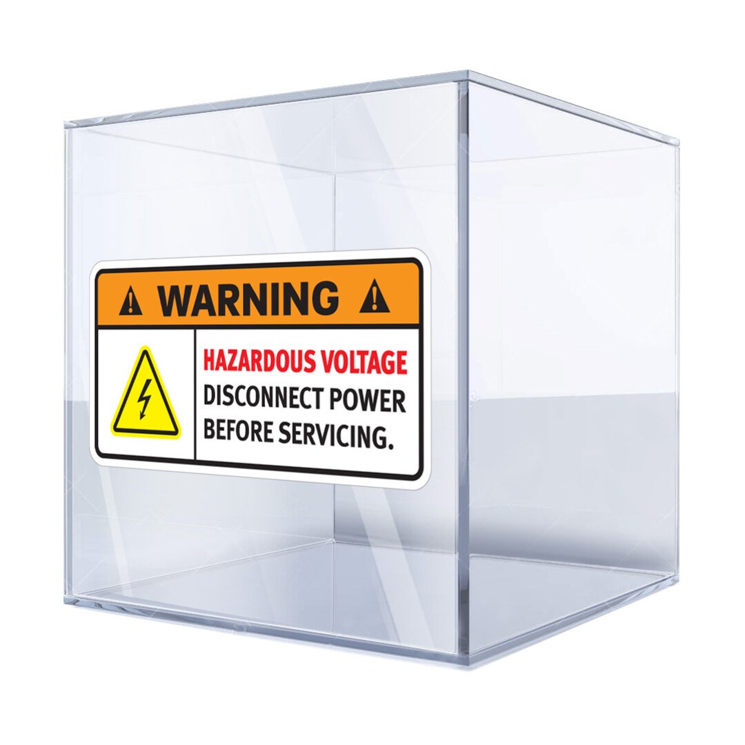 Warning Hazardous Voltage Vinyl Sticker - Durable and Weatherproof ...