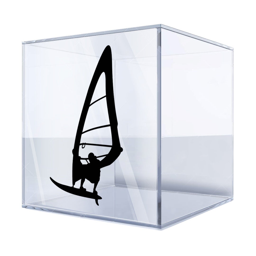 Windsurfer Silhouette Sticker – Dynamic Windsurfing Decal for Car ...