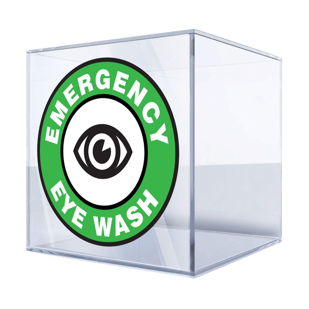 Emergency Eye Wash Sticker – Safety Instruction Vinyl Decal for ...
