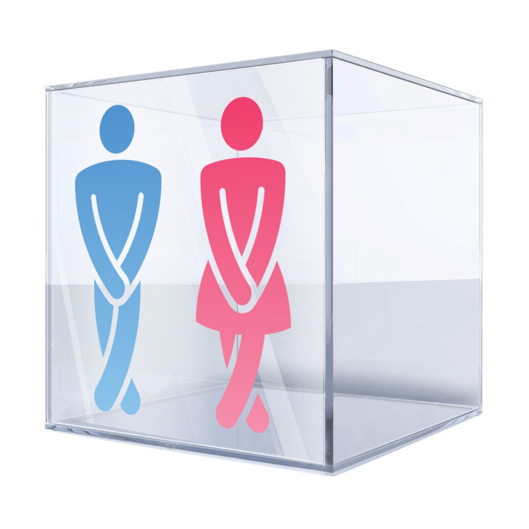 Funny Restroom Symbol Vinyl Sticker – Male and Female Bathroom Decal ...