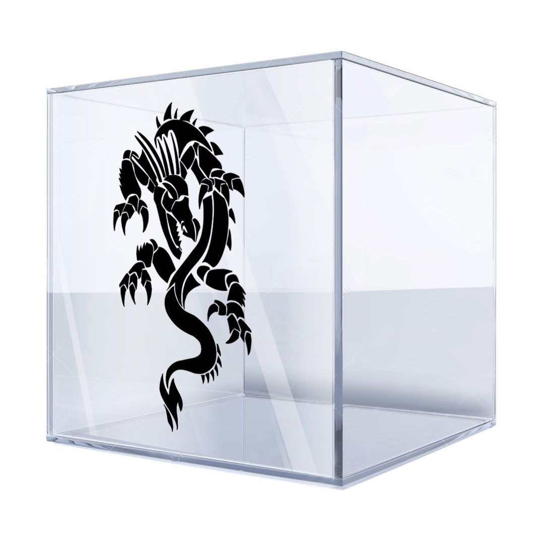 Tribal Dragon Decal – Intricate Black Vinyl Sticker, Mythical Dragon ...