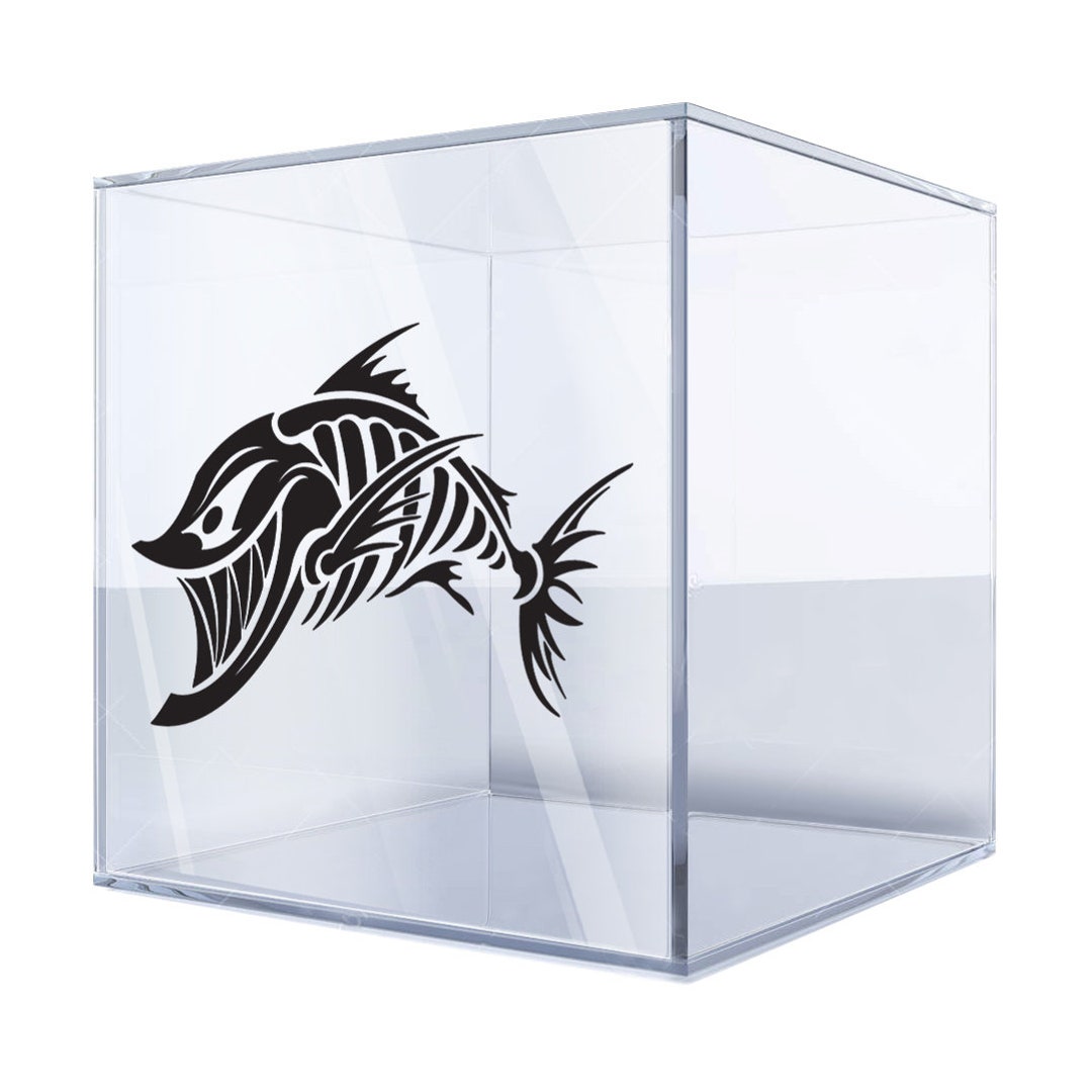 Tribal Fish Skeleton Sticker – Bold and Fierce Fish Bone Design Decal ...