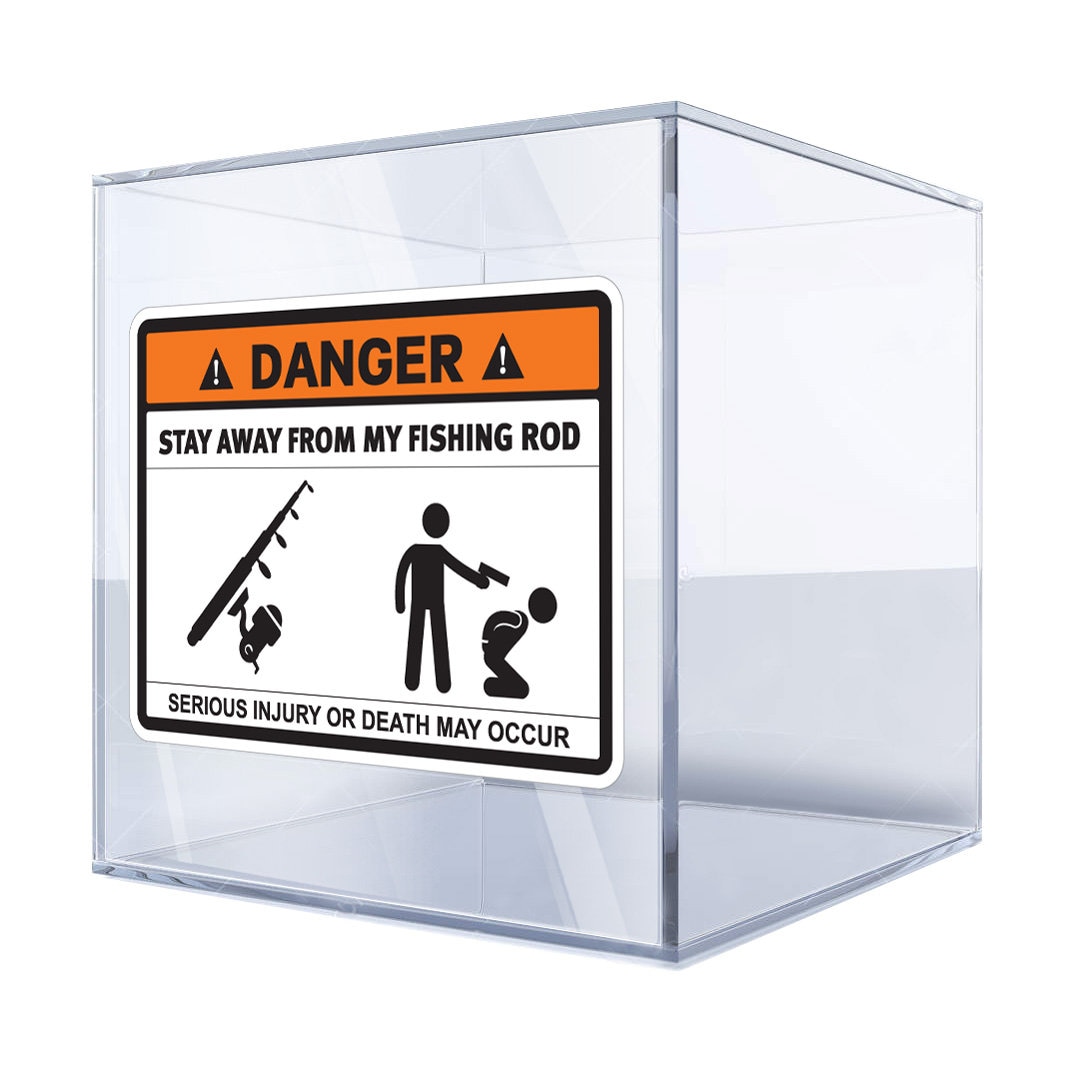 Decal Sticker Danger Funny Stay Away From My Fishing Rod Fan Warning ...