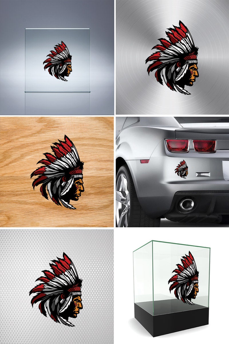 Decal Sticker Indian Native American Society Apache Sioux Cherokee ...