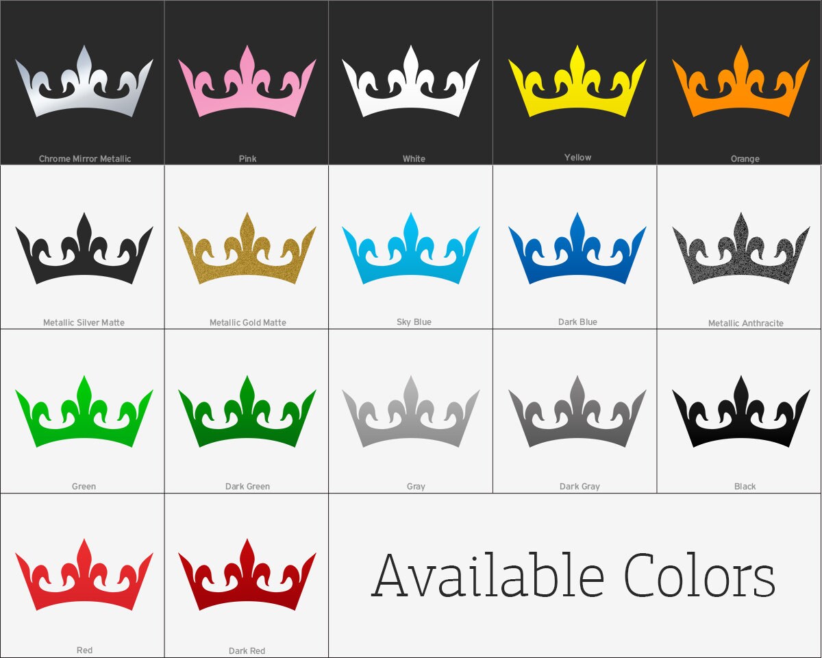 Crown Vinyl Decal – Elegant Crown Royalty King Queen Design Sticker for ...