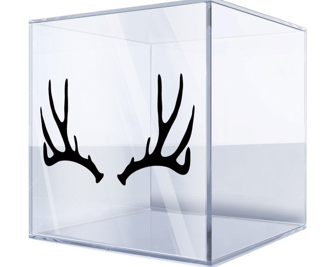 Deer Antler Head Logo Vinyl Decal Car Window Bumper Sticker Select ...