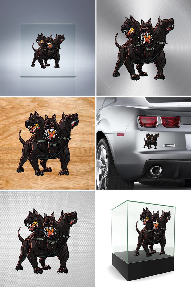 Decal Sticker Cerberus Kerberos the Monstrous Gates of the Underworld ...