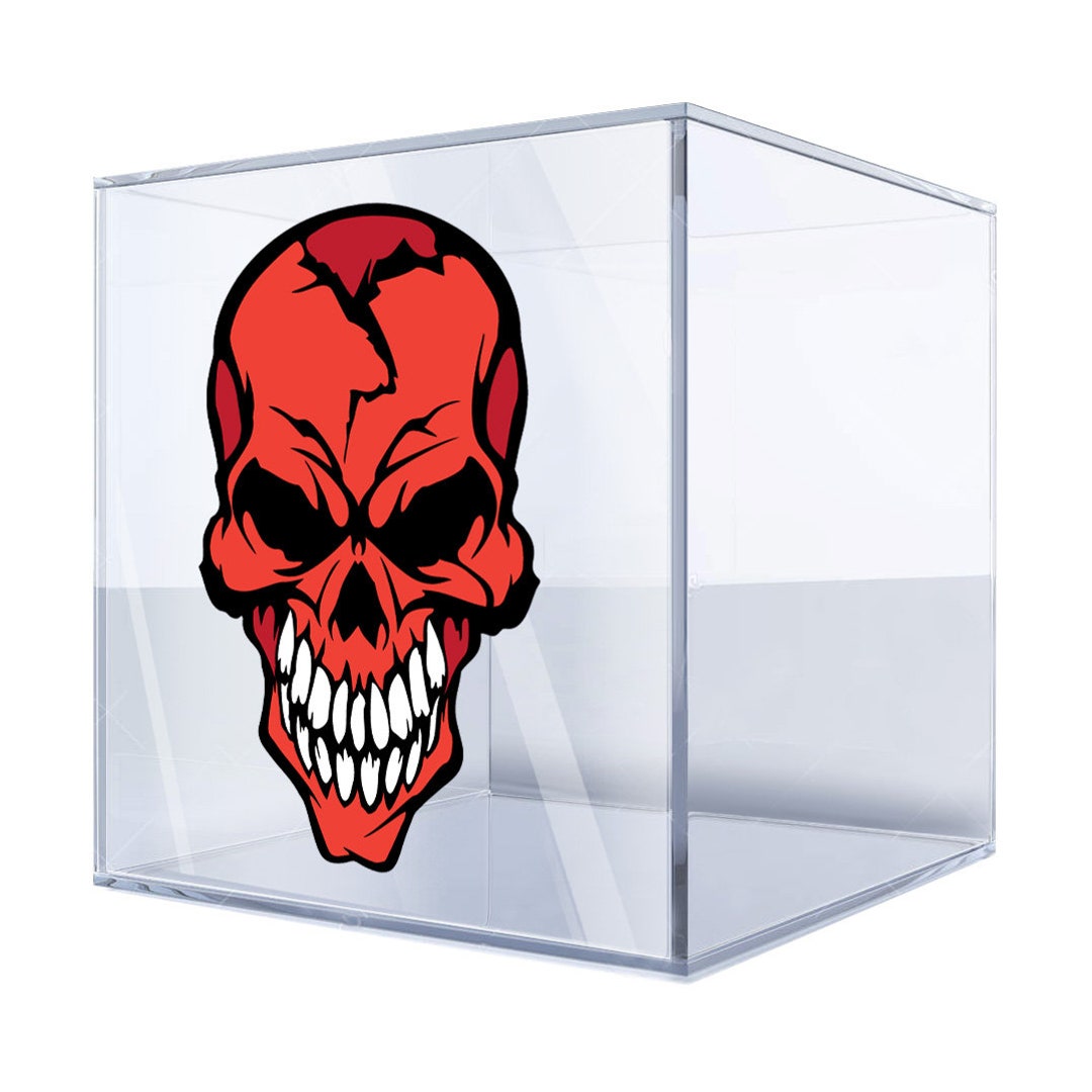Red Skull Vinyl Sticker – Bold and Fierce Skull Decal for Cars, Laptops ...