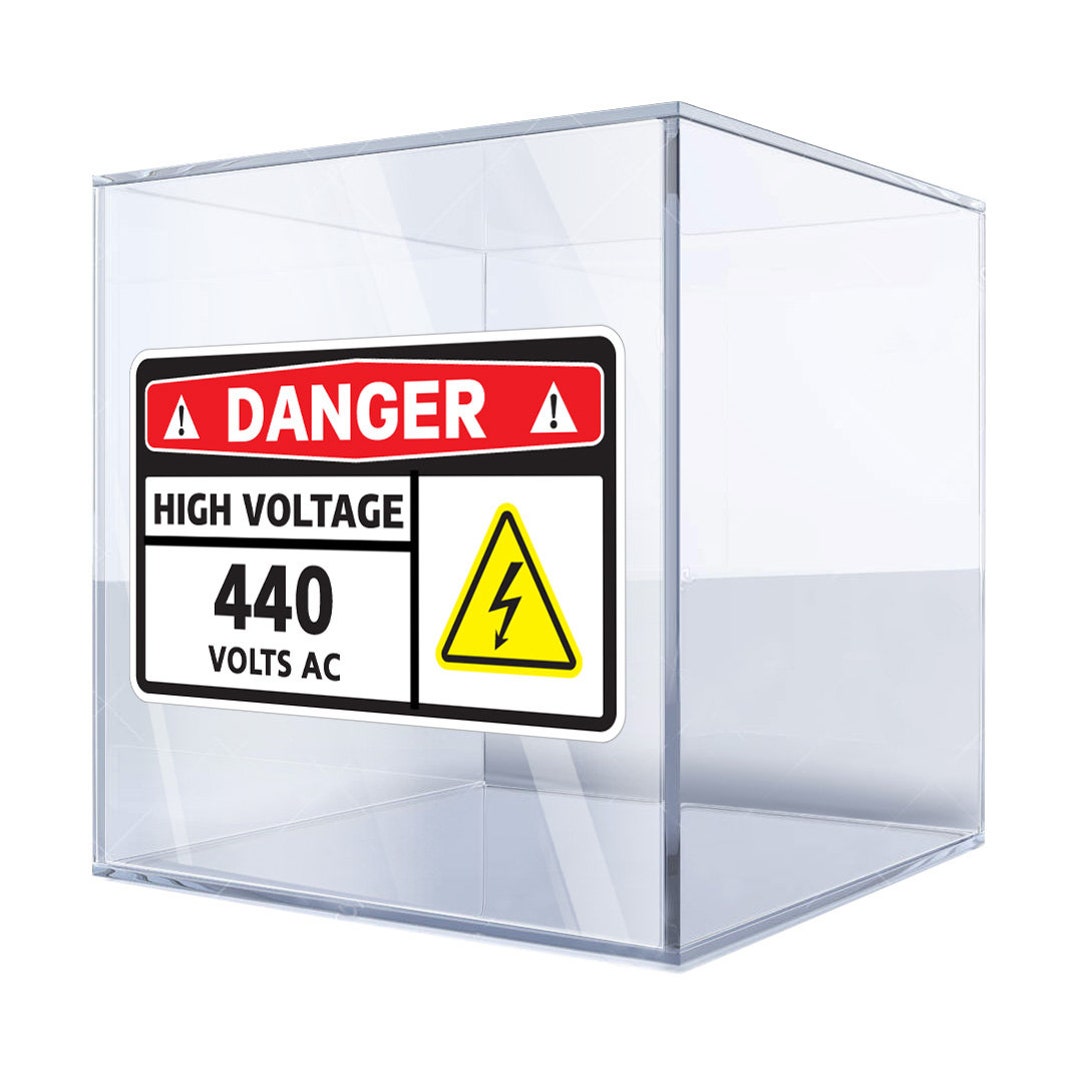 Decal Sticker Danger High Voltage 440 Volts Ac Electricity Safety Sign ...