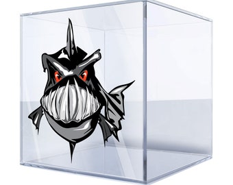Evil Piranha Fish Art Vinyl Decal Sticker 3.75 X - Etsy