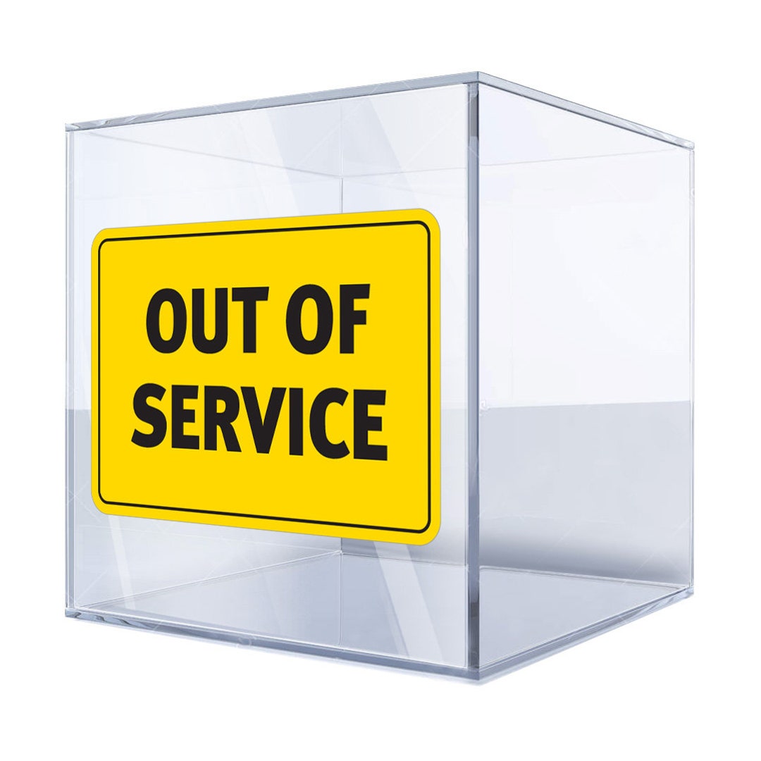 Out of Service Sticker – Bold Yellow Unavailable Industrial Sign Decal ...