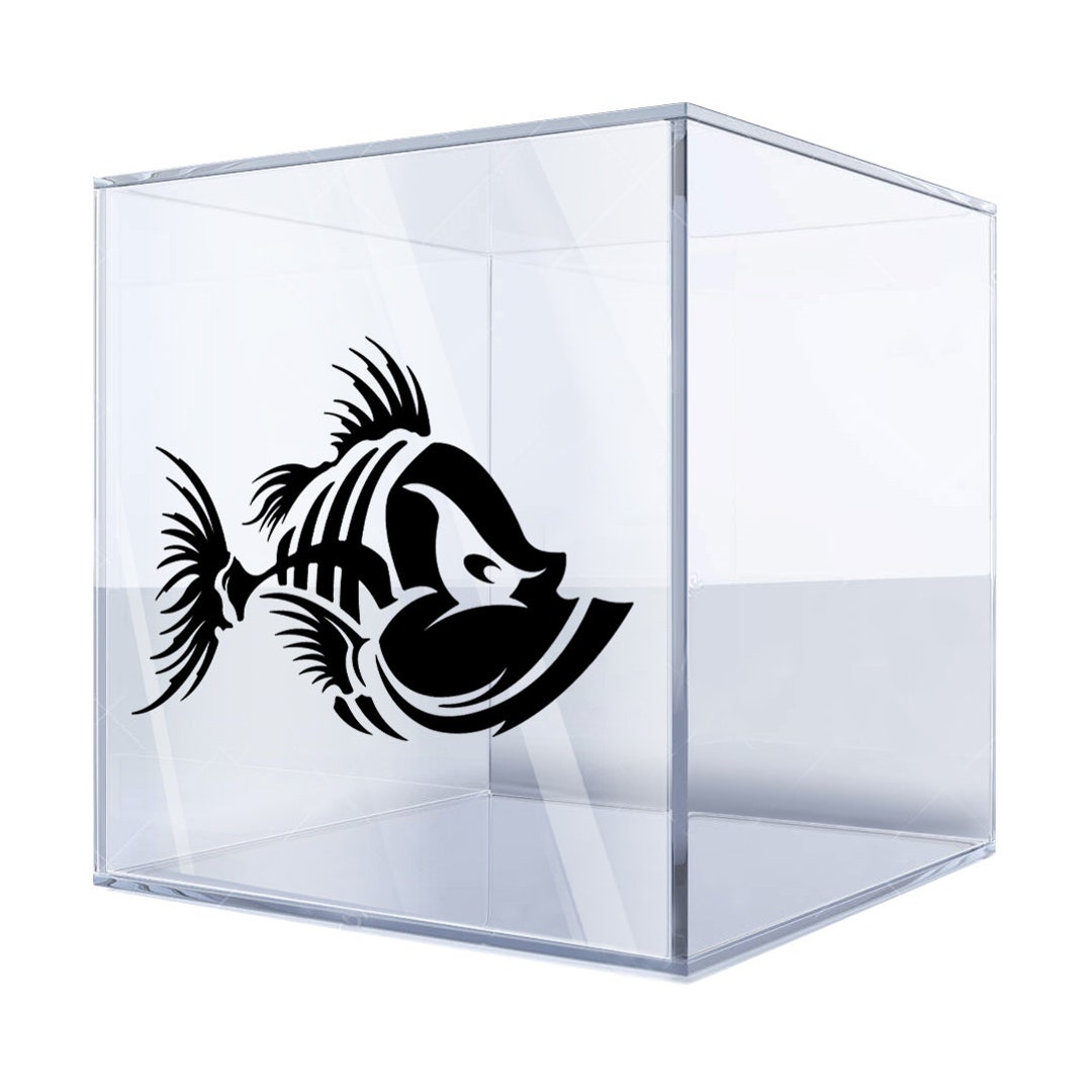 Tribal Fish Skeleton Vinyl Decal – Bold and Edgy Fishbone Fish Sticker ...