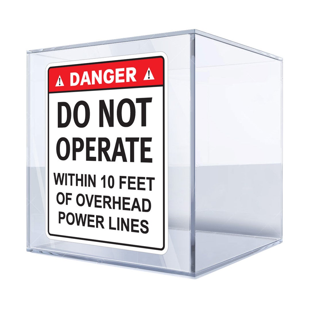 Decal Sticker Danger Do Not Operate Within 10 Feet of Overhead Power ...