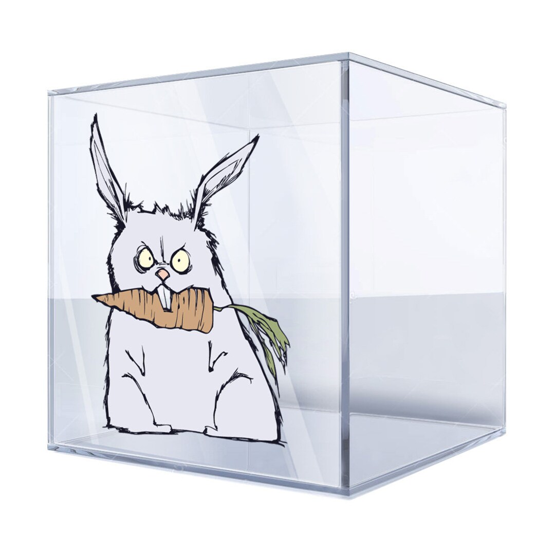 Decal Sticker Bad Rabbit Cartoon With Carrot BDBMD - Etsy