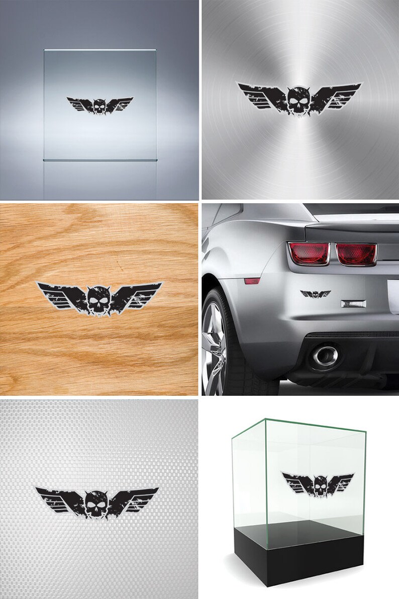 Winged Skull Vinyl Sticker – Bold Gothic Decal for Motorcycles, Helmets ...