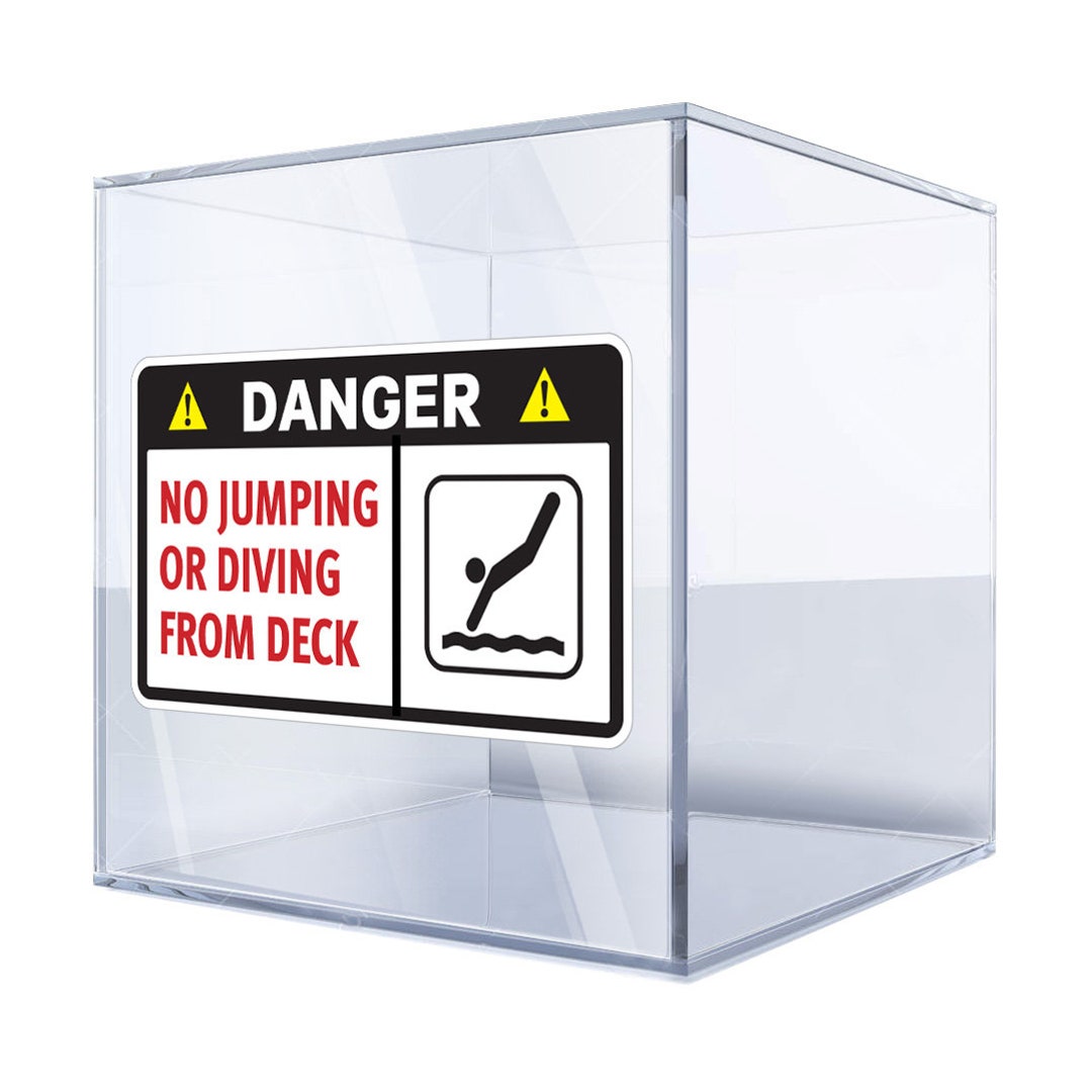 Decal Sticker Danger No Jumping or Diving From Deck Safety Sign Top ...