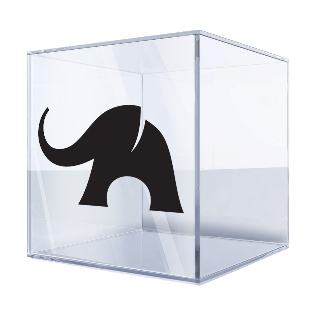 Minimalist Elephant Sticker – Simple Black Animal Decal for Laptops ...