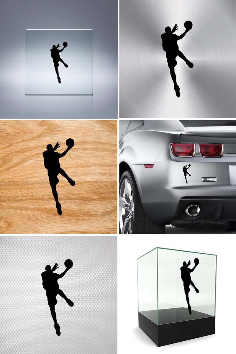 Basketball Dunk Silhouette Vinyl Decal – Sports-themed Sticker for Cars ...