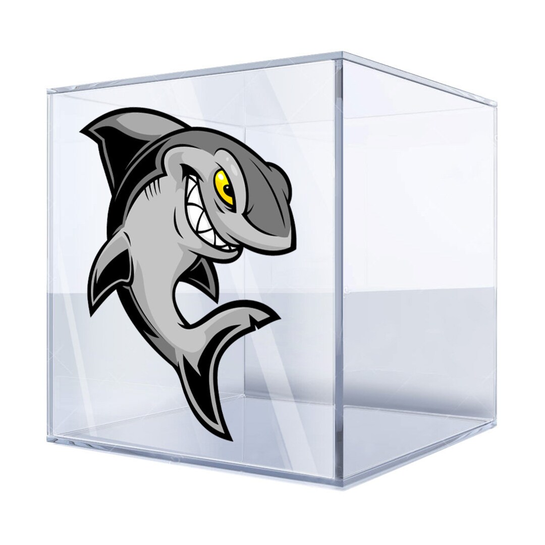 Smiling Shark Vinyl Sticker – Fun Cartoon Shark Decal for Cars, Bikes ...