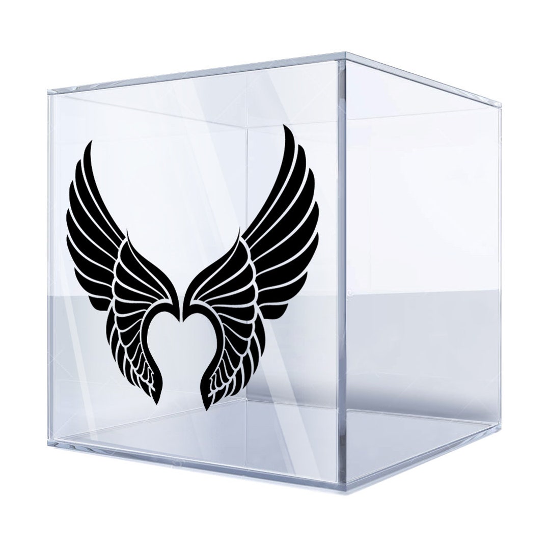 Elegant Angel Wings Vinyl Decal – Heart-shaped Wing Design Sticker ...