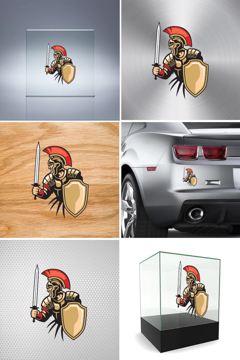Roman Warrior Sticker – Bold Vinyl Gladiator Decal for Laptops, Cars ...