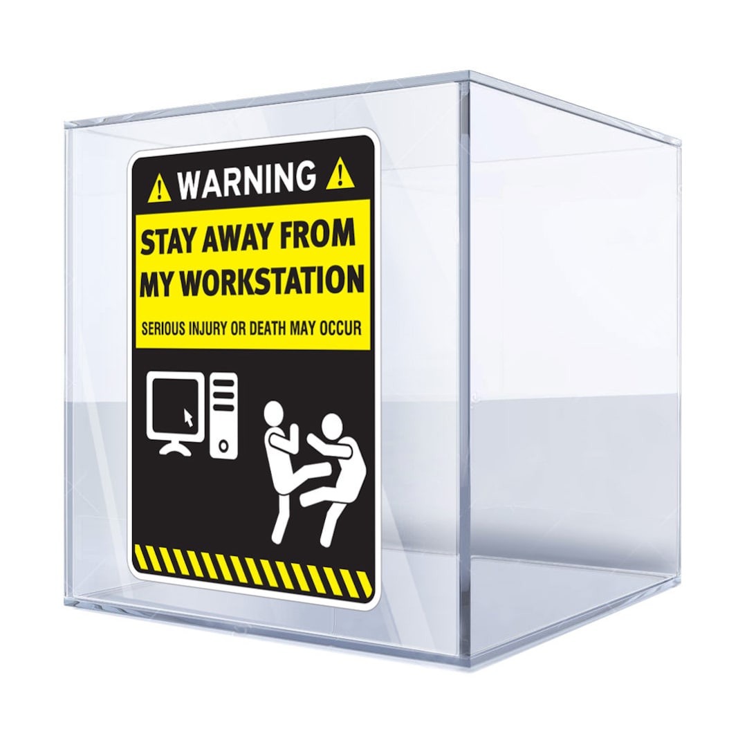 Decal Sticker Warning Sign Funny Stay Away From My Workstation BSPGT - Etsy